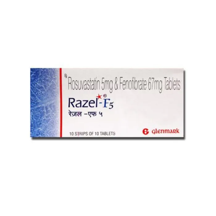 Razel-F5 Tablet | Fenofibrate + Rosuvastatin | Tricor+Crestor